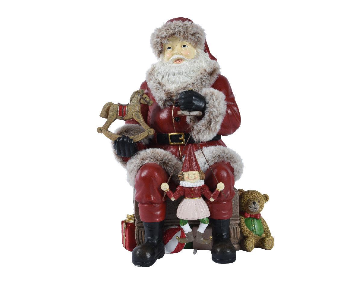 Polyresin Santa with Puppet | 531074 – Ganly's