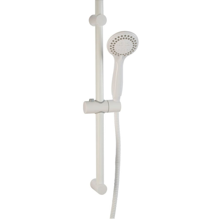 Croydex 3 Function Shower Set Handset, 1.5m Hose, Riser Rail - White ...