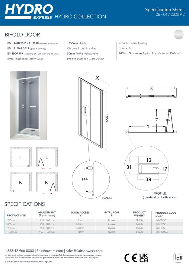 Flair Hydro Bifold Door with Side Panel – Ganly's
