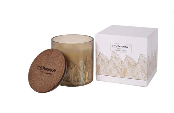 Genesis Wood Sage Round Small Candle | GEN012 – Ganly's