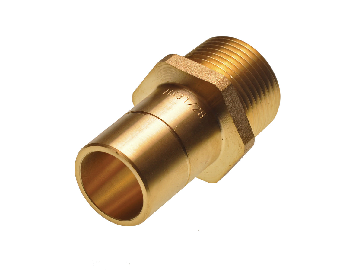 Hep2O Male Adaptor Brass Spigot Adaptor 1" x 28mm | HX31/28 – Ganly's