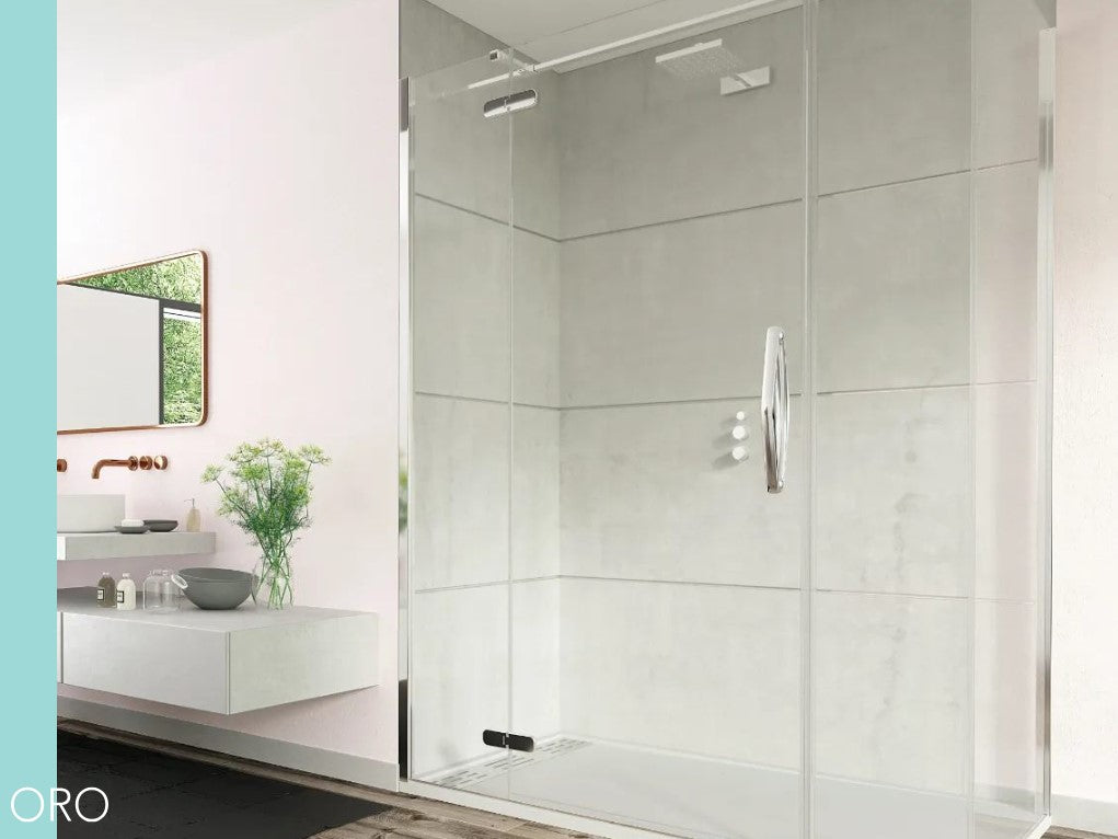Flair Oro Hinge & Inline Door with Ultra Frameless Corner Side Panel ...