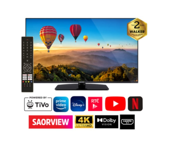 Walker 55" 4k Smart Tivo Borderless Tv | WP4K55241BRD – Ganly's