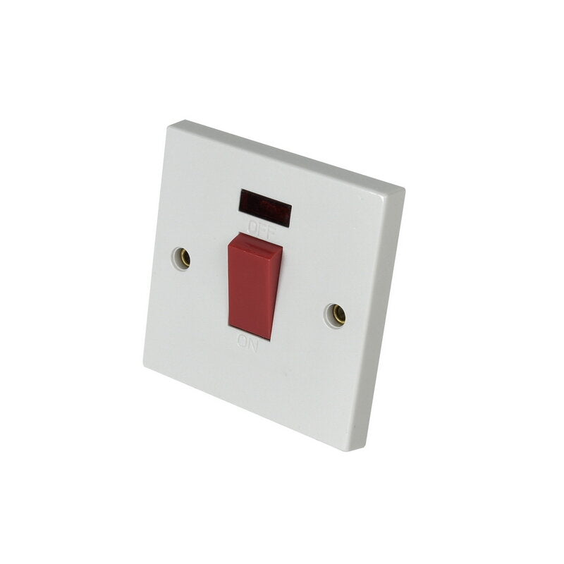 Powermaster 1 Gang 45 AMP Double Pole Switch with Neon | 1385-08 – Ganly's